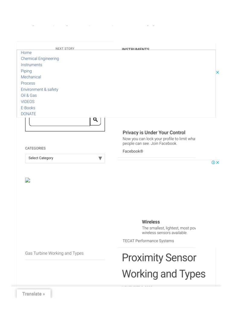Proximity Sensor Working and Types - Chemical Engineering World | PDF