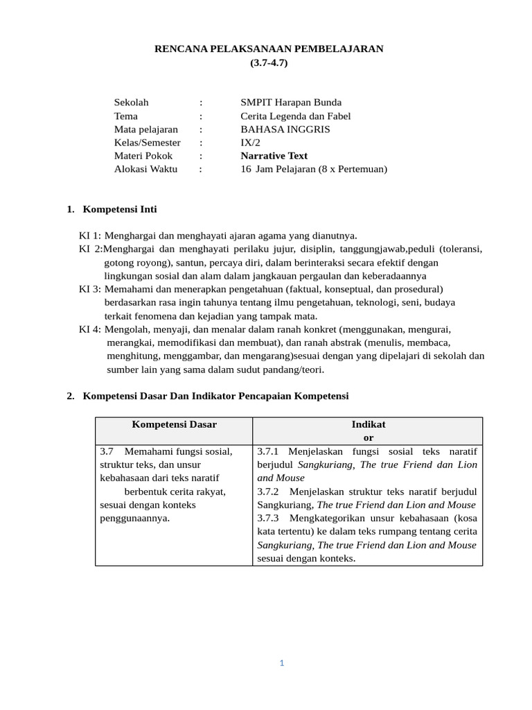 RPP Text Narrative SIT 2023 Fix | PDF