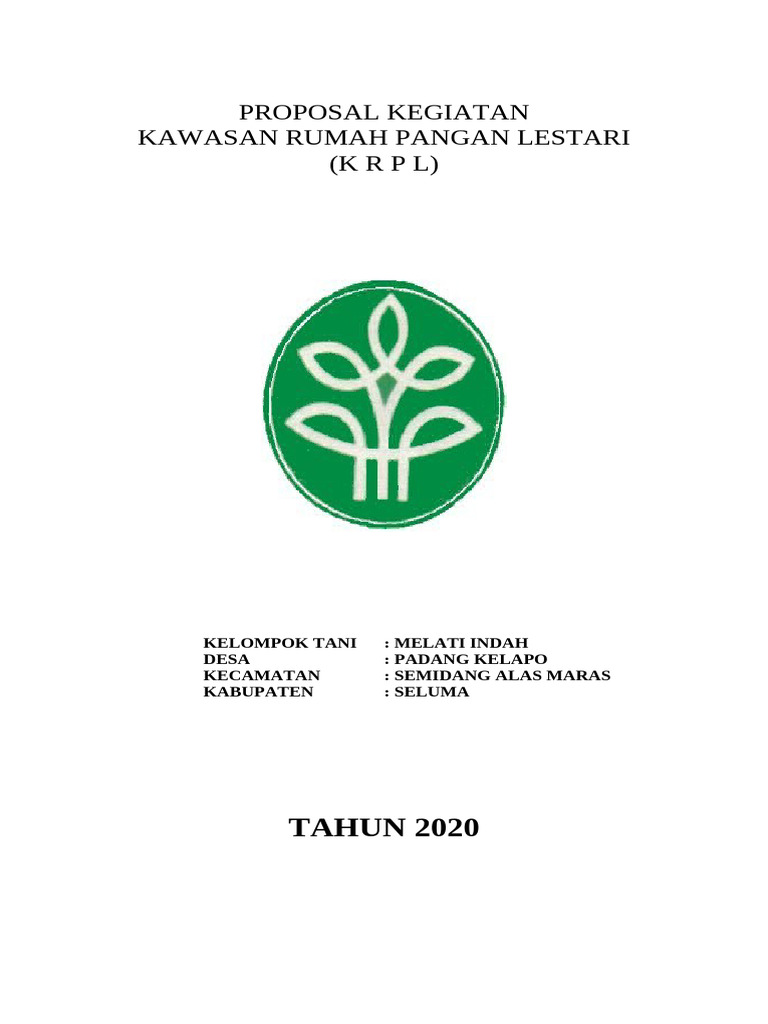 Proposal Kegiatan KRPL Padang Kelapo | PDF