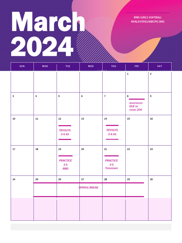 RMS 2024 SOFTBALL Final Schedule | PDF