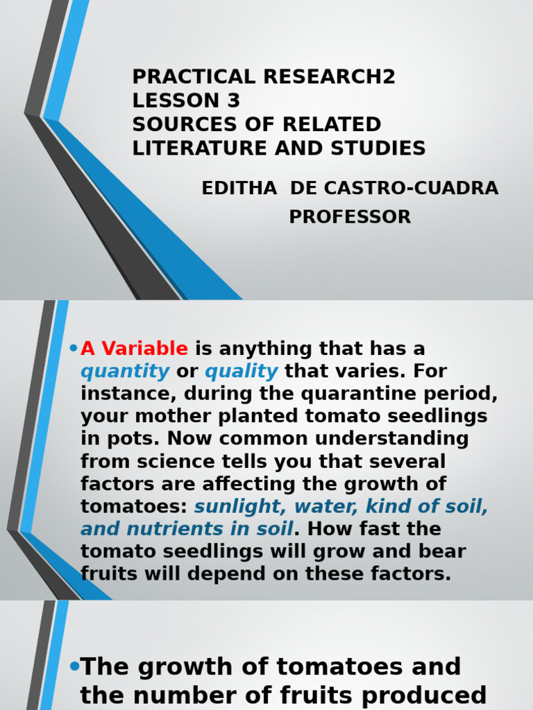 Pr2 Lesson 3 Sources of Related Literature and Studies | PDF