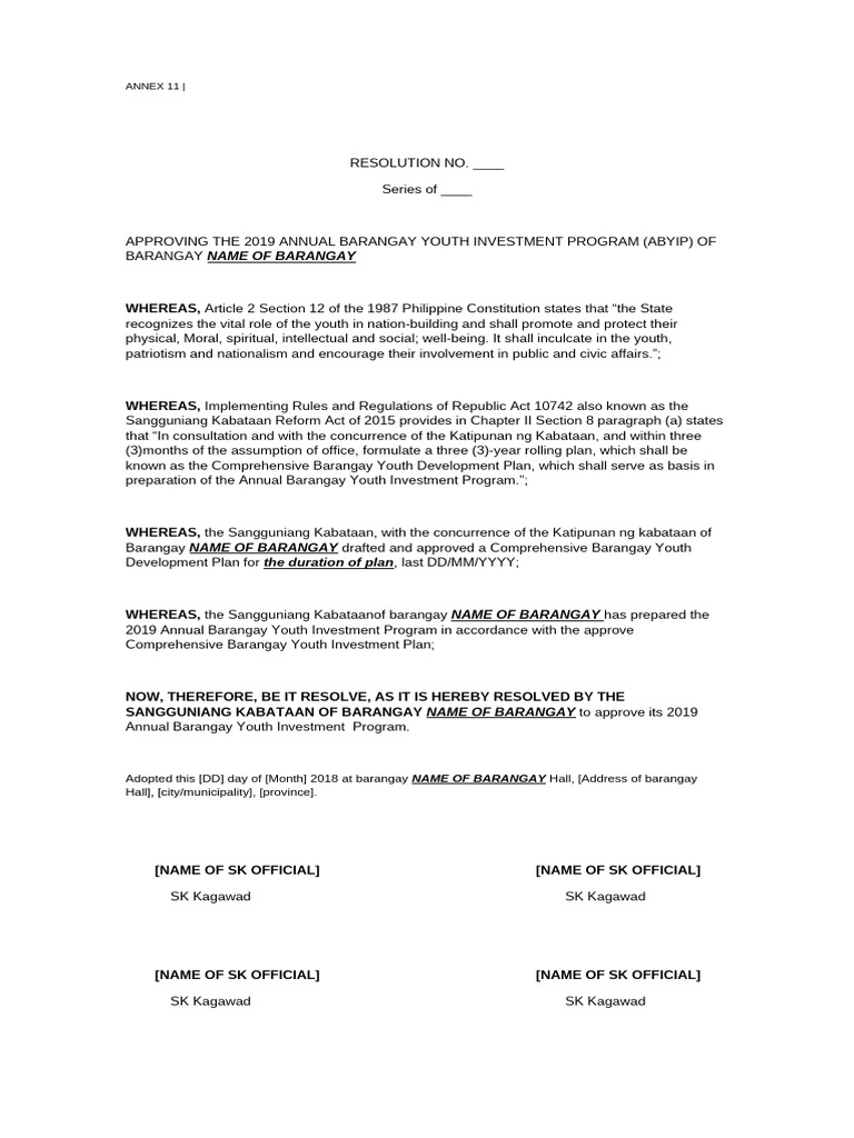 Abyip Template Resolution | PDF | Government | Justice