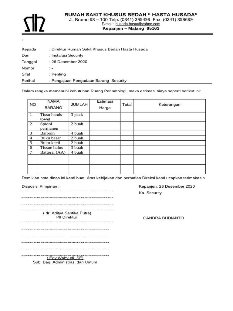 Nota Dinas Security Desember | PDF