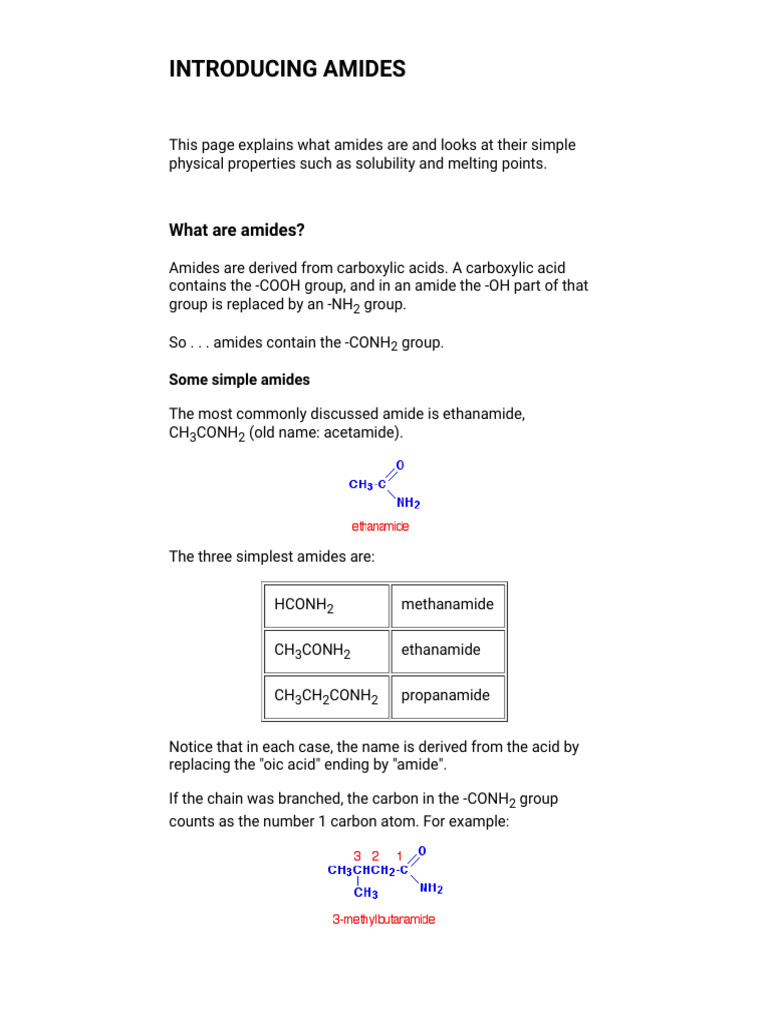 an introduction to amides | PDF