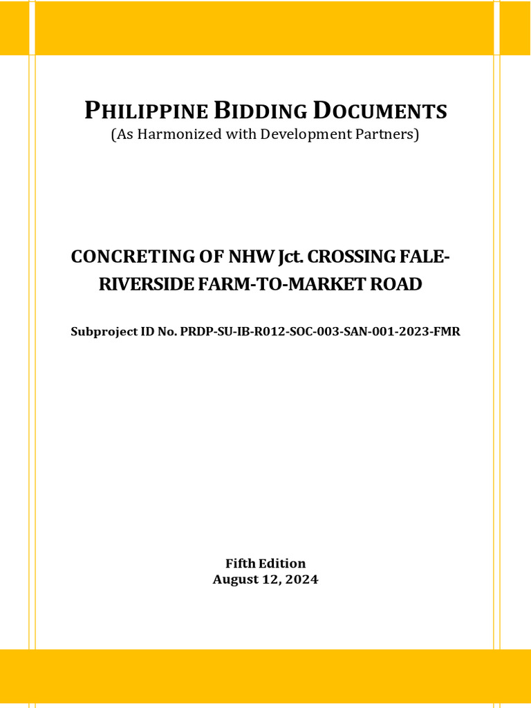 Philippine Bidding Document 2 | PDF