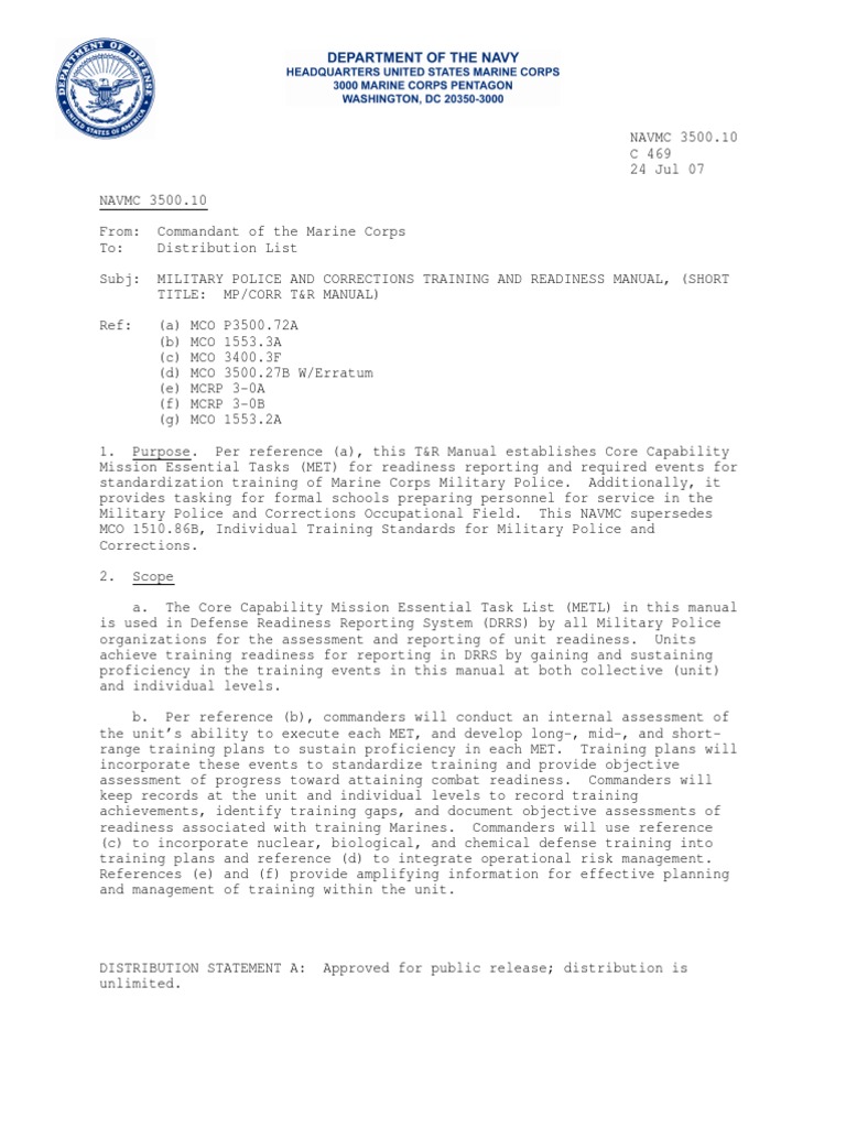 Navmc 3500.10 | PDF
