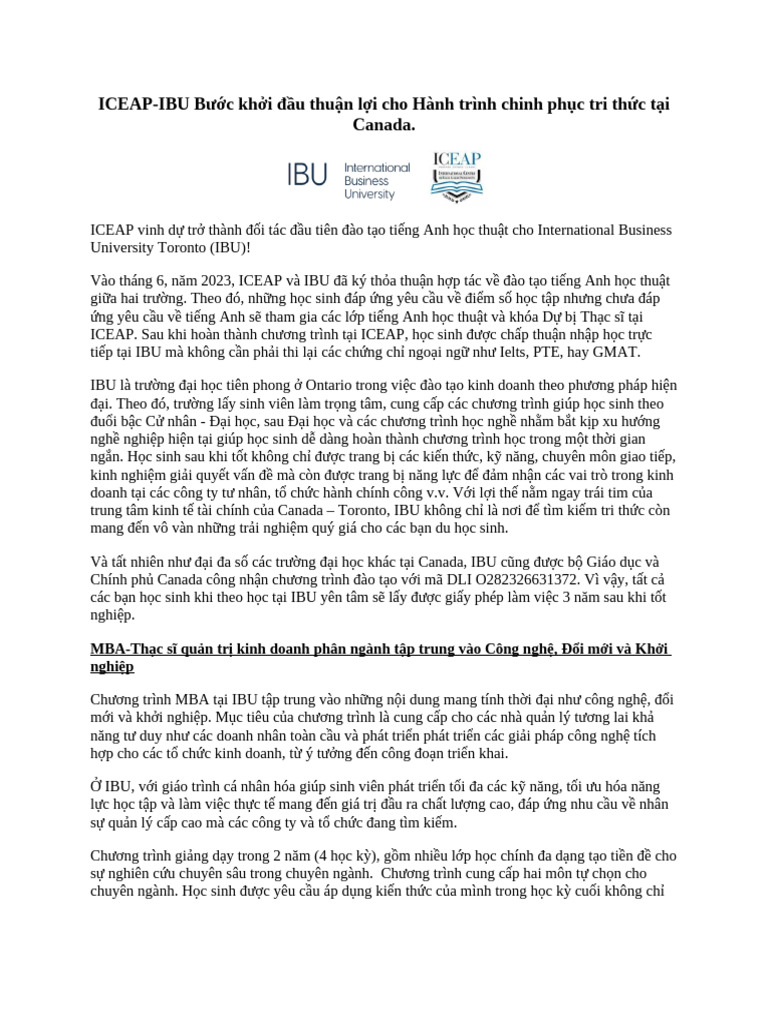 Giới thiệu ICEAP-IBU | PDF