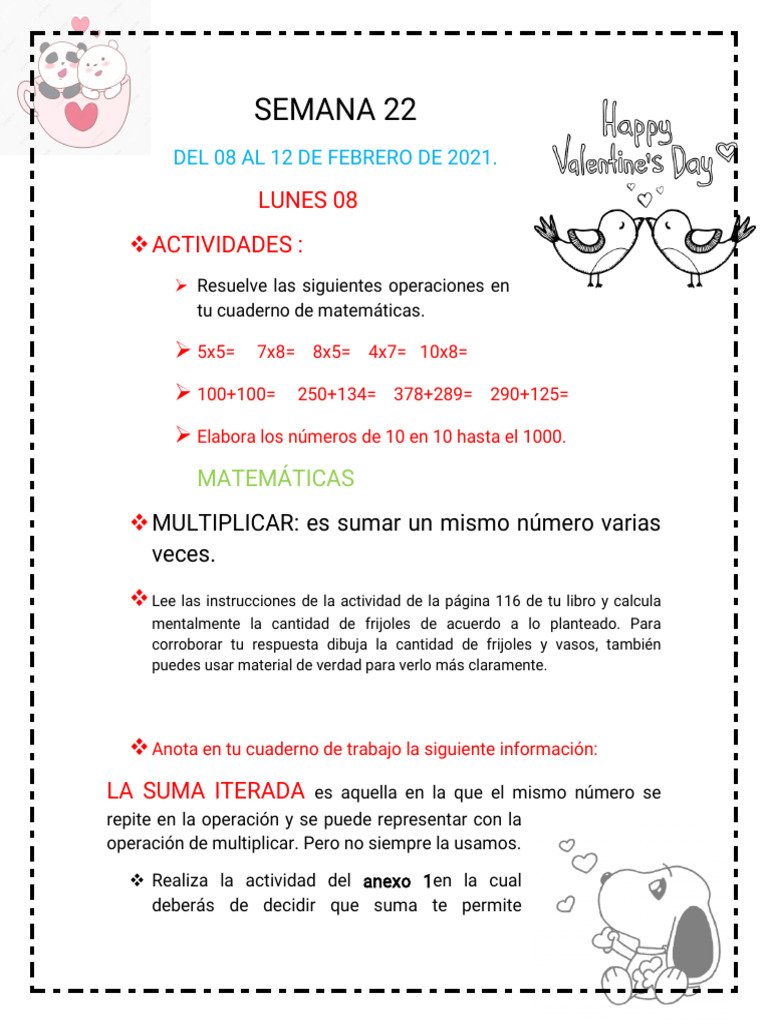 Actividades educativas semana 22 | PDF