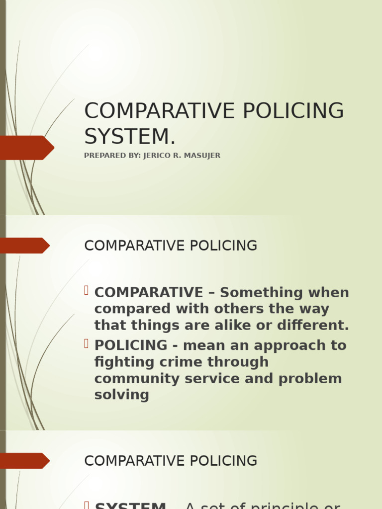 Comparative Policing System 24 25 Module 1 | PDF