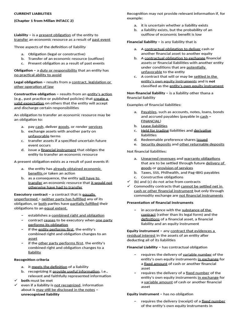 Current Liabilities | PDF