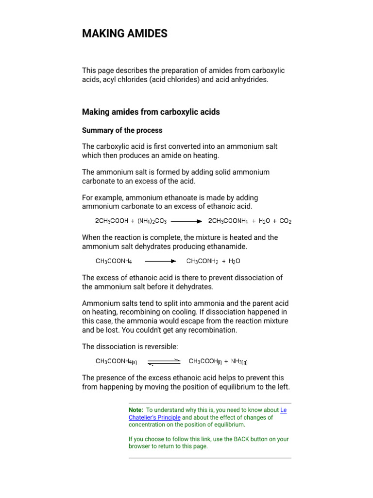 The Preparation of Amides | PDF