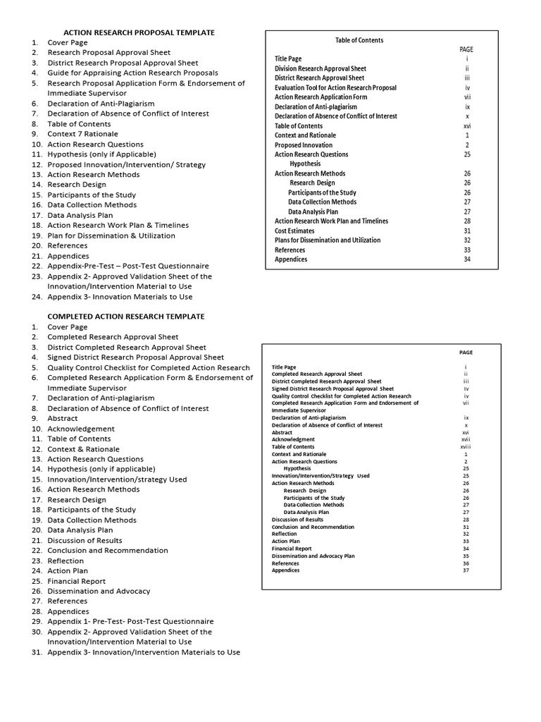 Action Research Template | PDF