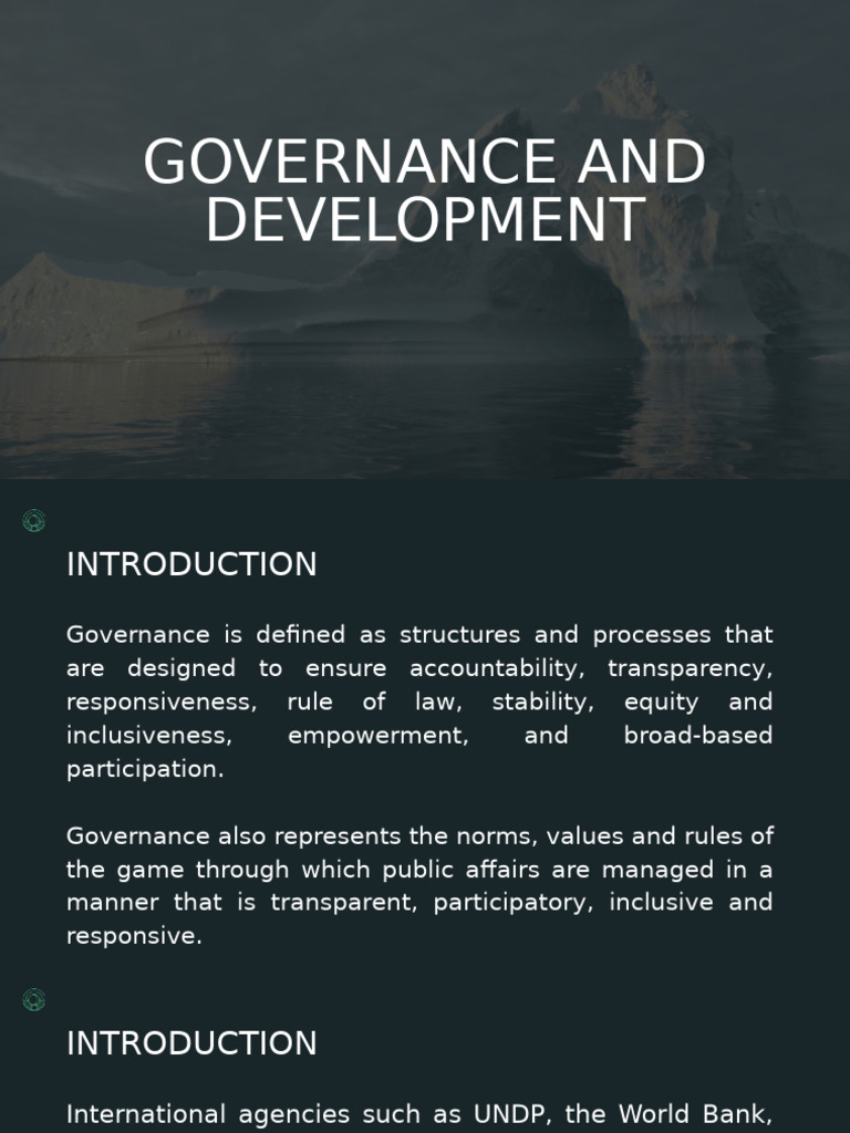 Governance and Development | PDF