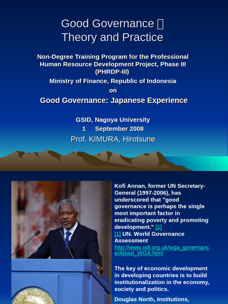 Goodgovernancetheoryandpractice08 110704215148 Phpapp02 | PDF