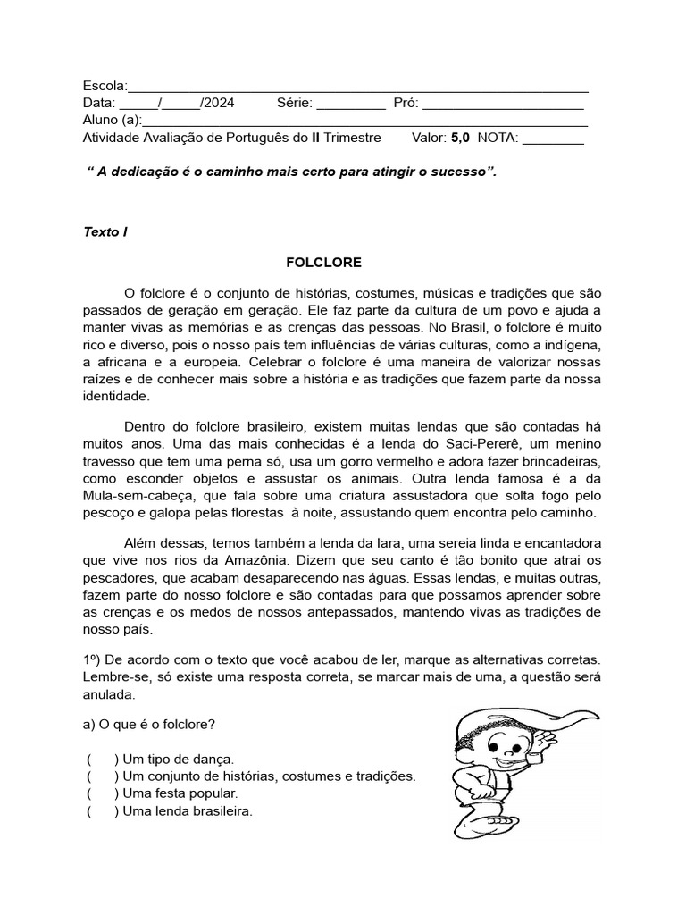 PROVA - 5* ano | PDF