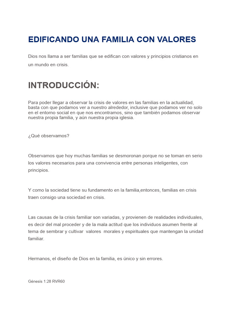 Edificando Una Familia Con Valores | PDF
