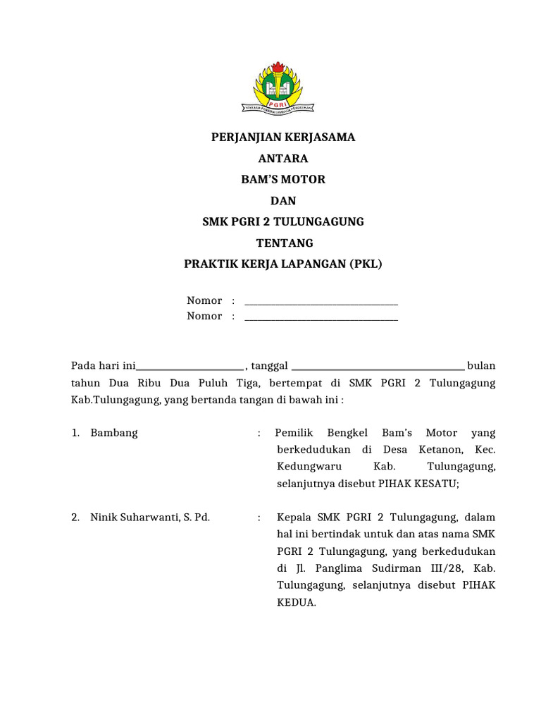 Mou PKL 2021 | PDF