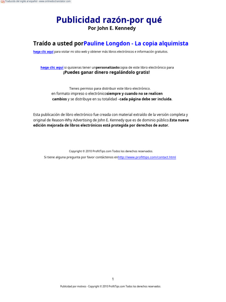 Reason-Why-Advertising en Es | PDF