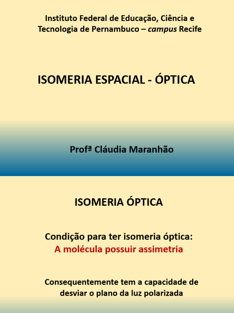 ISOMERIAÃ"ptica | PDF