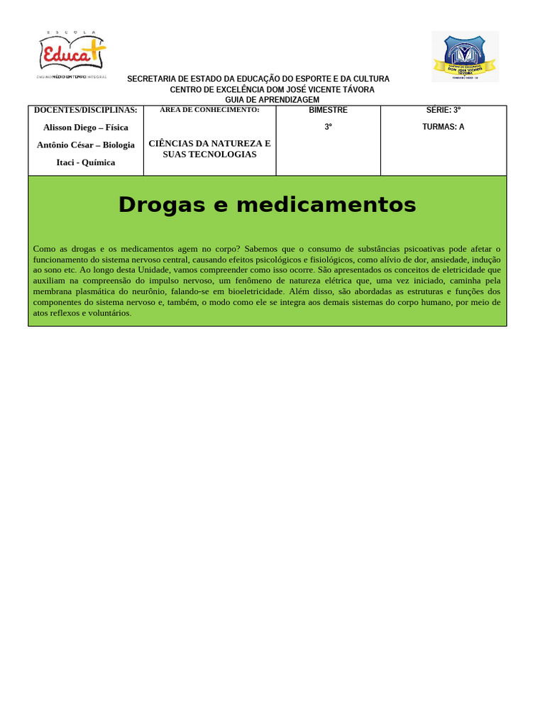 Guia de Aprendizagem - 3°ano - 3°BI FINAL 2024 | PDF