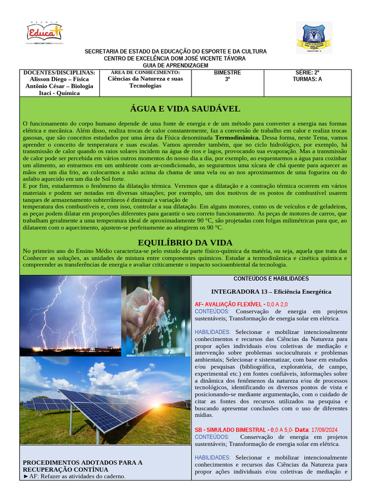 Guia de Aprendizagem - 2°ano - 3°BI FINAL 2024 | PDF