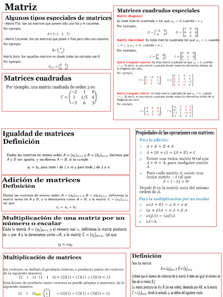 Matrices Teoría | PDF