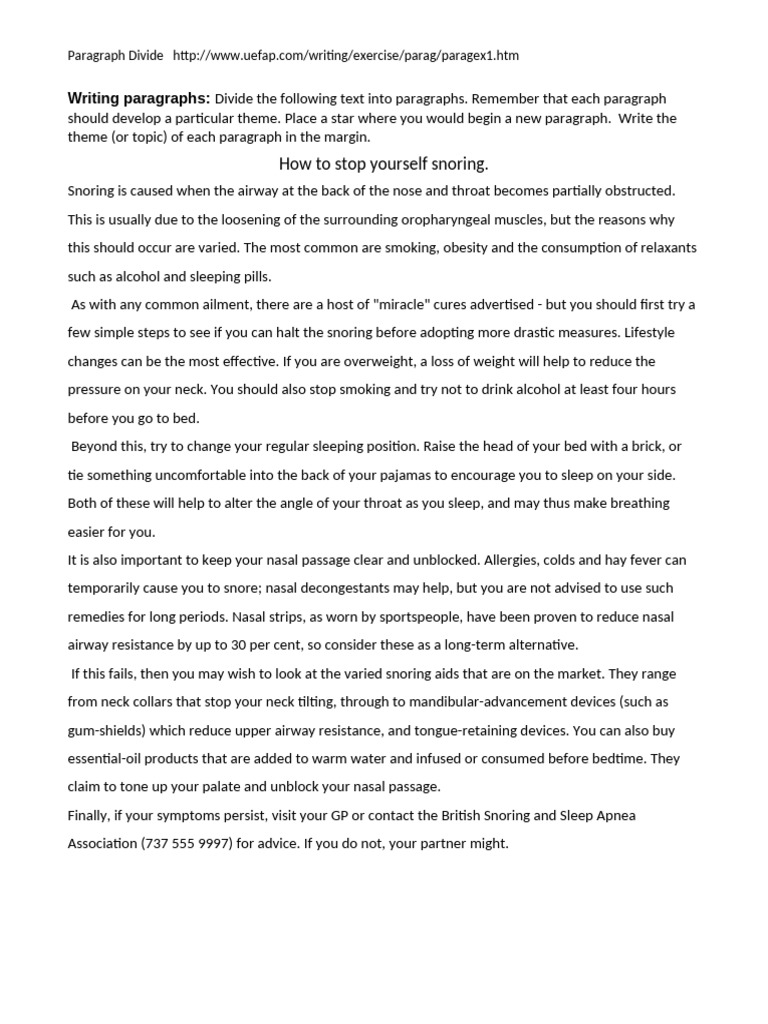 Paragraph Divide - Docx 0 | PDF