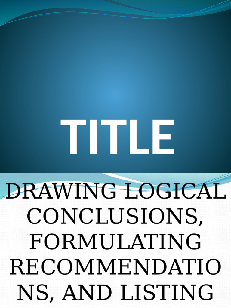 Conclusions Recommendations and References | PDF