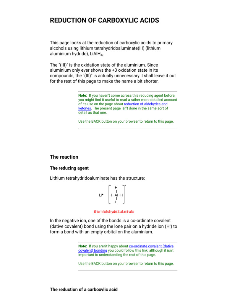 reduction of carboxylic acids | PDF