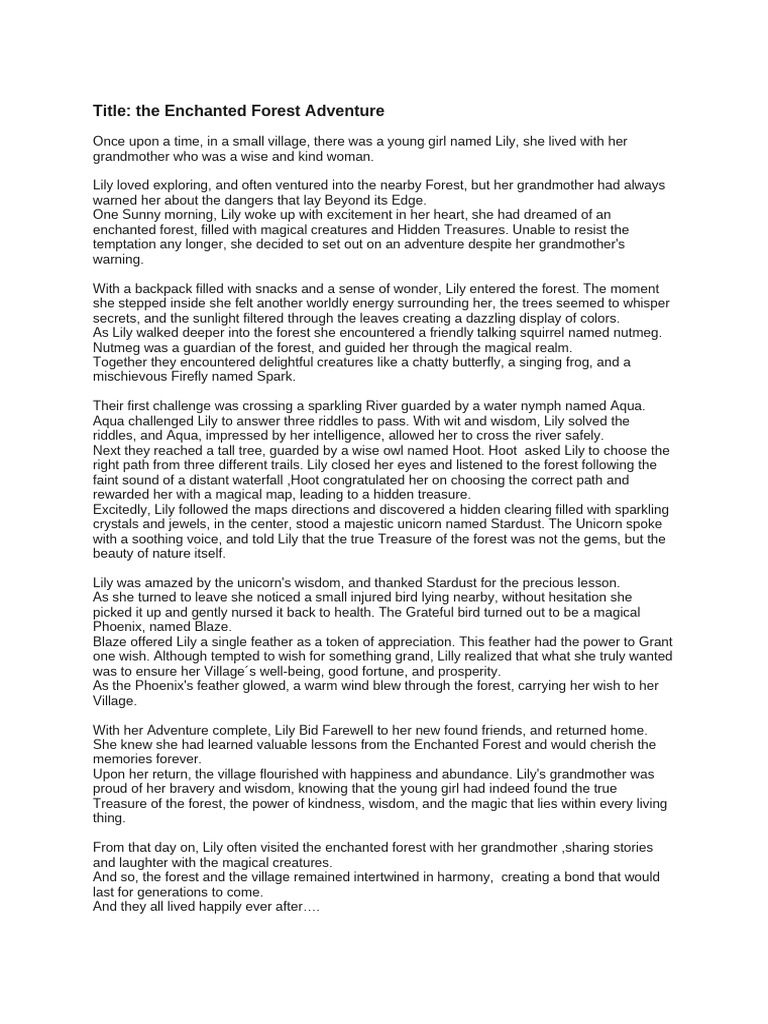 The Enchanted Forest Adventure | PDF