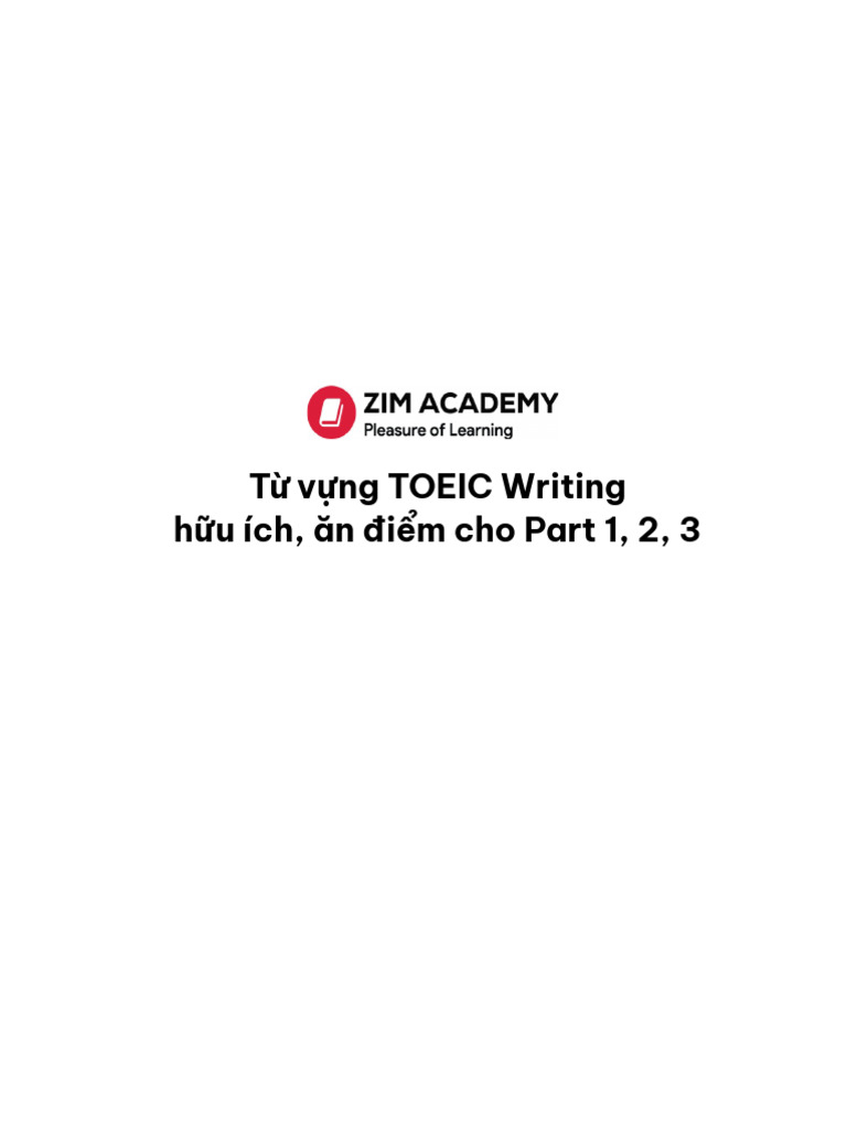 Từ Vựng TOEIC Writing | PDF