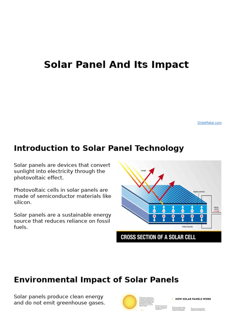 Solar Panel and Its Impact | PDF