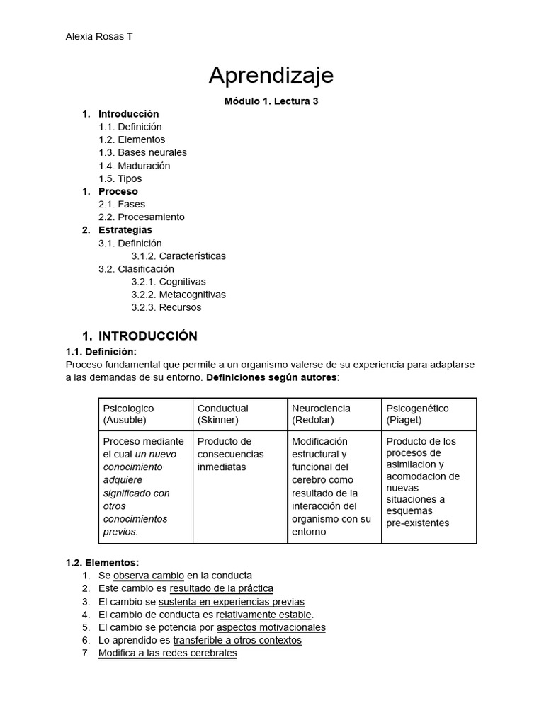 Modulo 1.lectura 3 - Aprendizaje | PDF