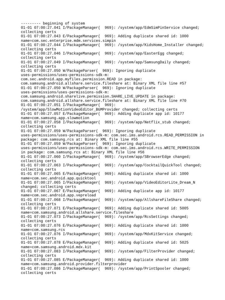 Logcat CSC Compare Log | PDF