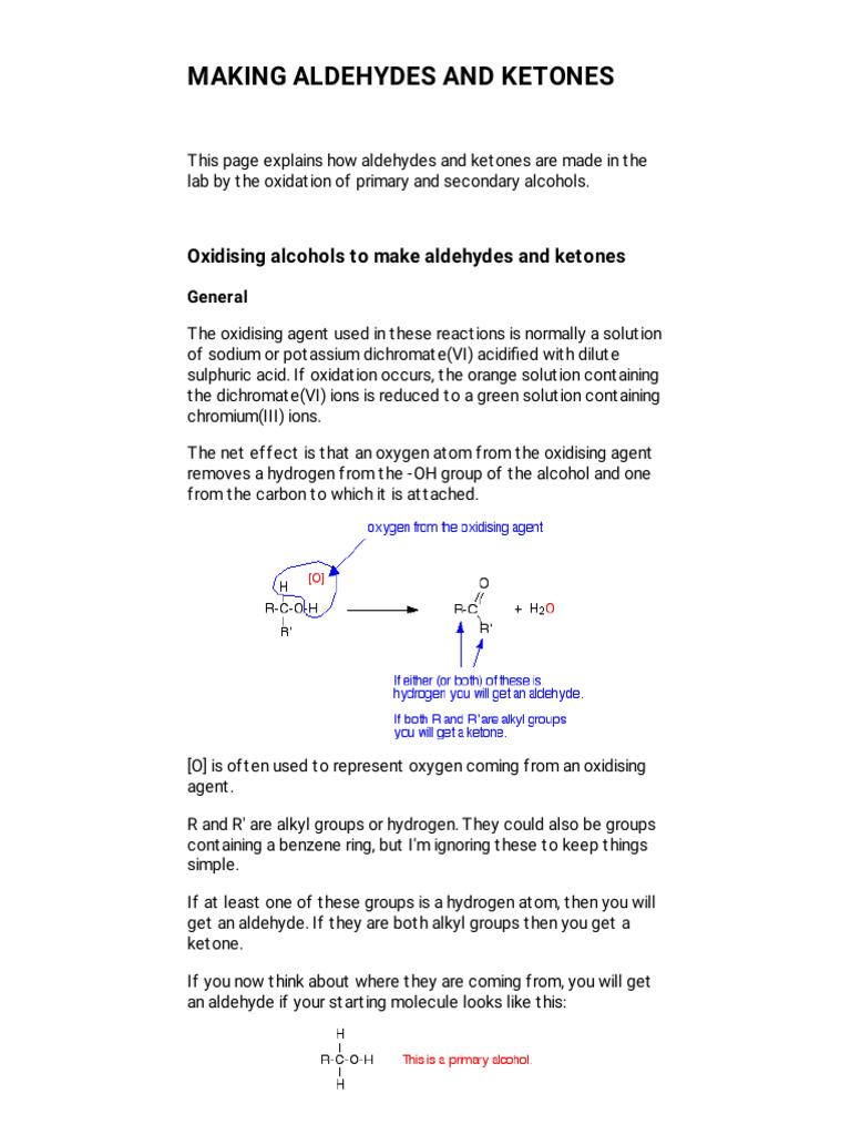 Making Aldehydes and Ketones | PDF