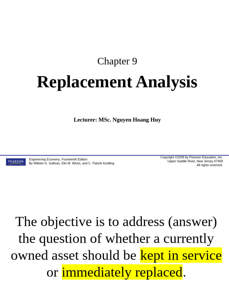 Chapter 9 Replacement Analysis | PDF