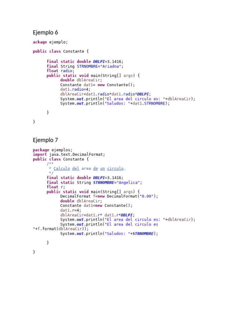 Ejercicios Del 6 Al 17 Ejemplos de Codigos Programacion | PDF
