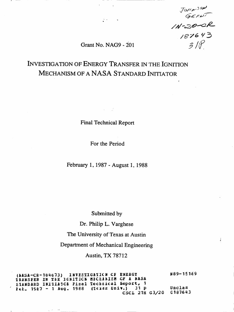 Transfer Mechanism: Energy Standard Initiator | PDF