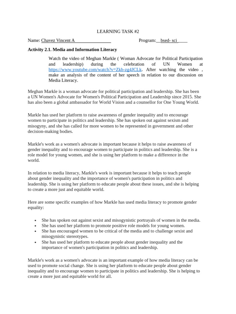 Finals Learning Task #2 | PDF | Sexism | Misogyny