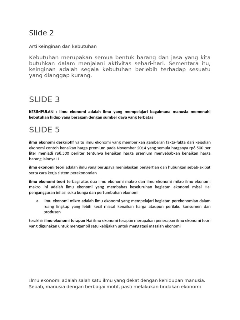 Penjelasan PPT MK Teori Ekonomi | PDF