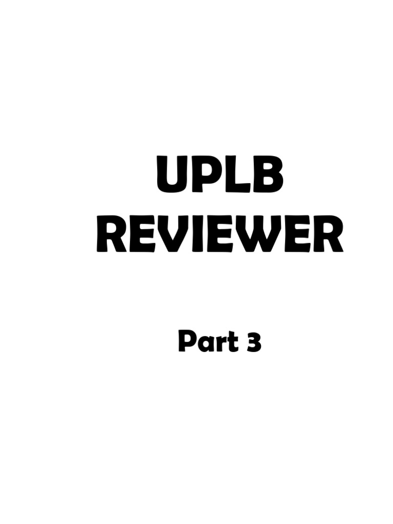 UPLB Reviewer Part 3 | PDF