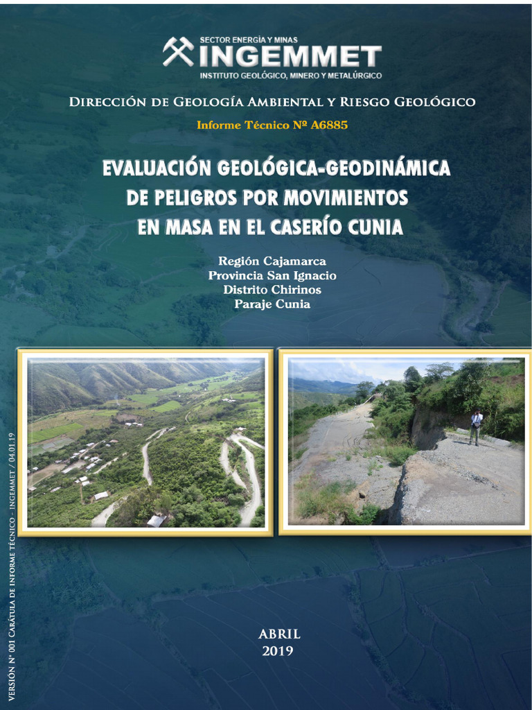 A6885-Evaluación Geológica Geodinámica Cunía Cajamarca | PDF