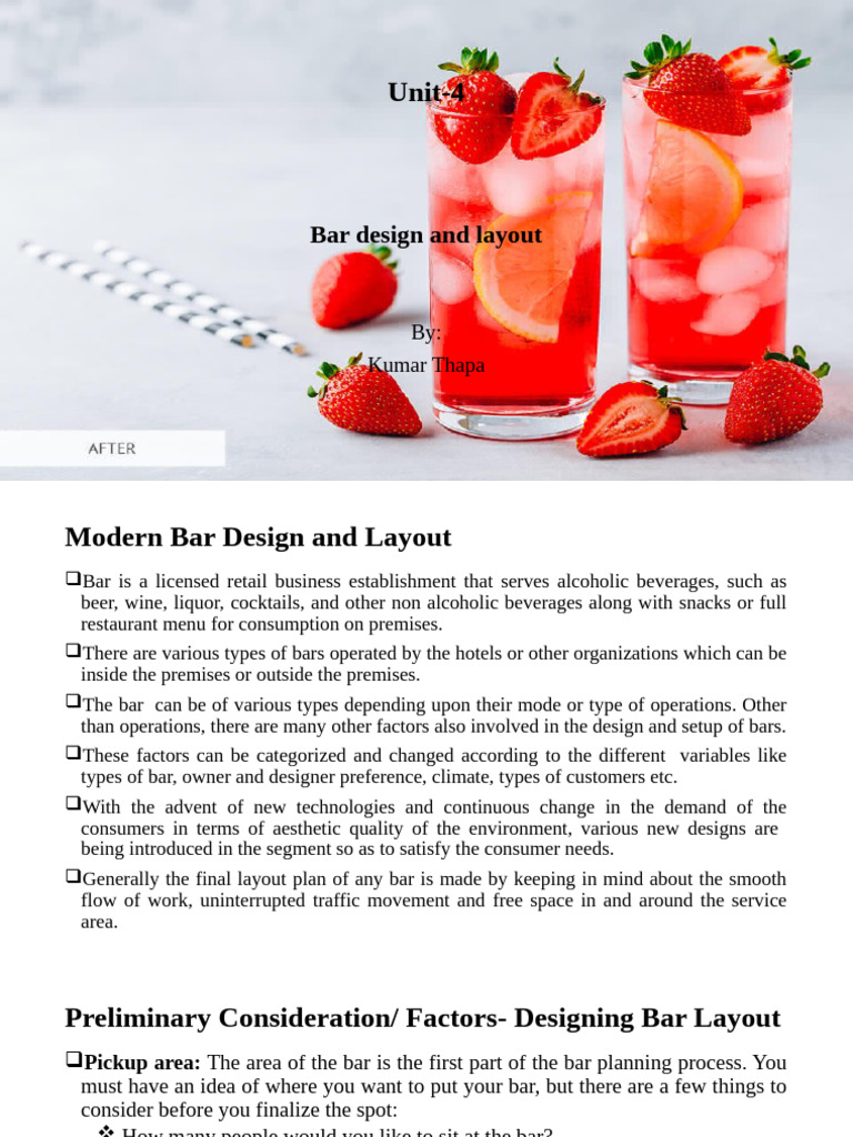 Unit 4- Bar Layout and Design | PDF