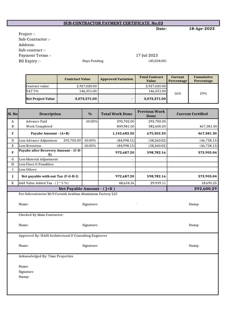 Payment Certificate | PDF | Accounts Payable | Window