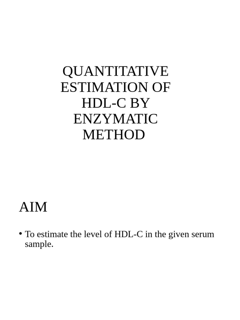 Estimation of HDL-C | PDF