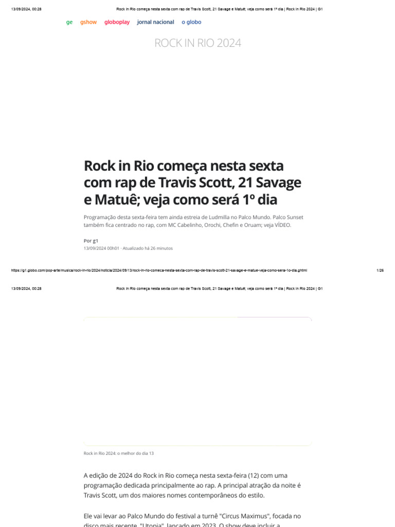 Rock in Rio Começa Nesta Sexta Com Rap de Travis Scott, 21 Savage e ...