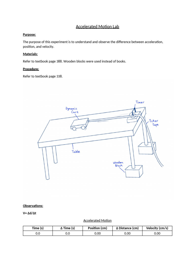 Accelerated Motion Lab | PDF