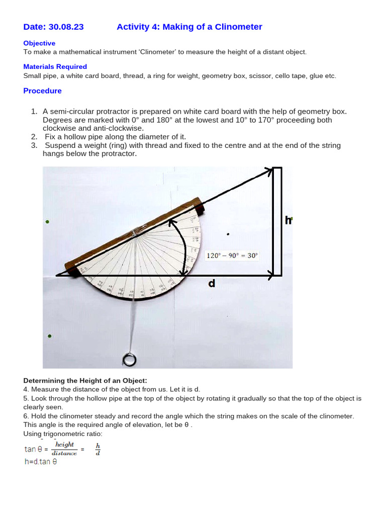 Activity 4-Making of A Clinometer | PDF