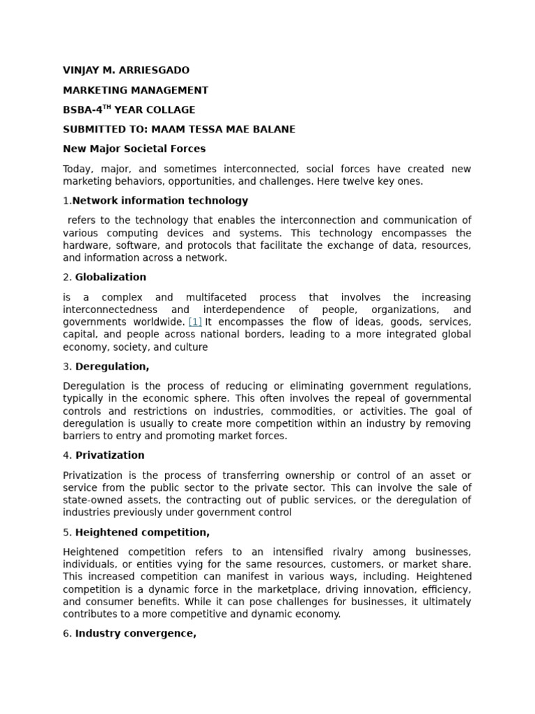 Vinjay M. Arriesgado Marketing Management BSBA-4 Year Collage Submitted ...