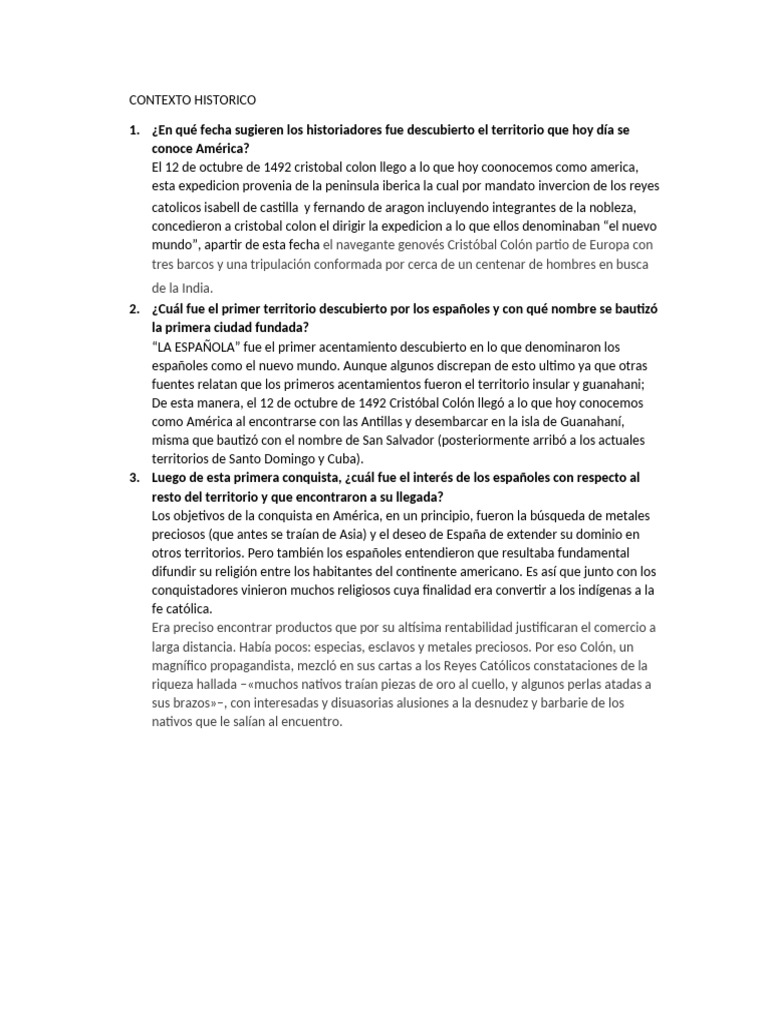 Contexto Historico | PDF